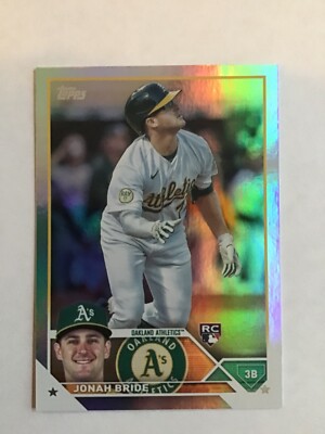 Jonah Bride 2023 Topps Series 1 Rookie Card Rainbow Foil #95 Oakland A ...