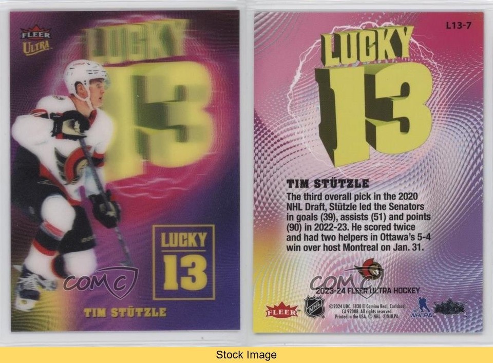 2023-24 Upper Deck Fleer Ultra Lucky 13 Tim Stutzle #L13-7 READ 0d18 | eBay