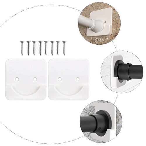 4 Pieces Nail-free Adjustable Curtain Rod Holders Adhesive Bracket Rods ...