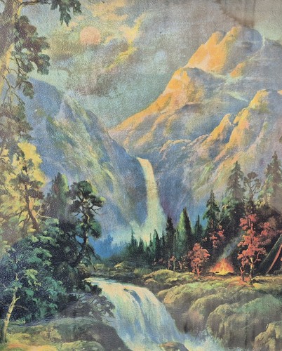 Vintage Print Song of the Mountain by W.M Thompson original frame under ...