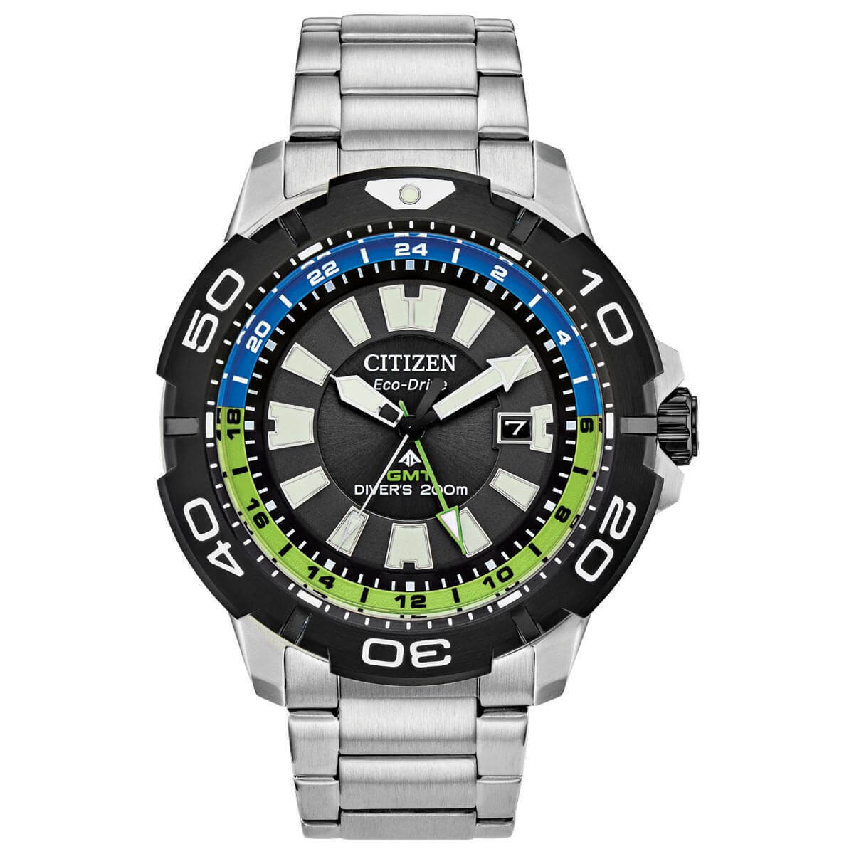 Citizen Promaster Eco Drive GMT 44mm Case Stainless with Silver ...