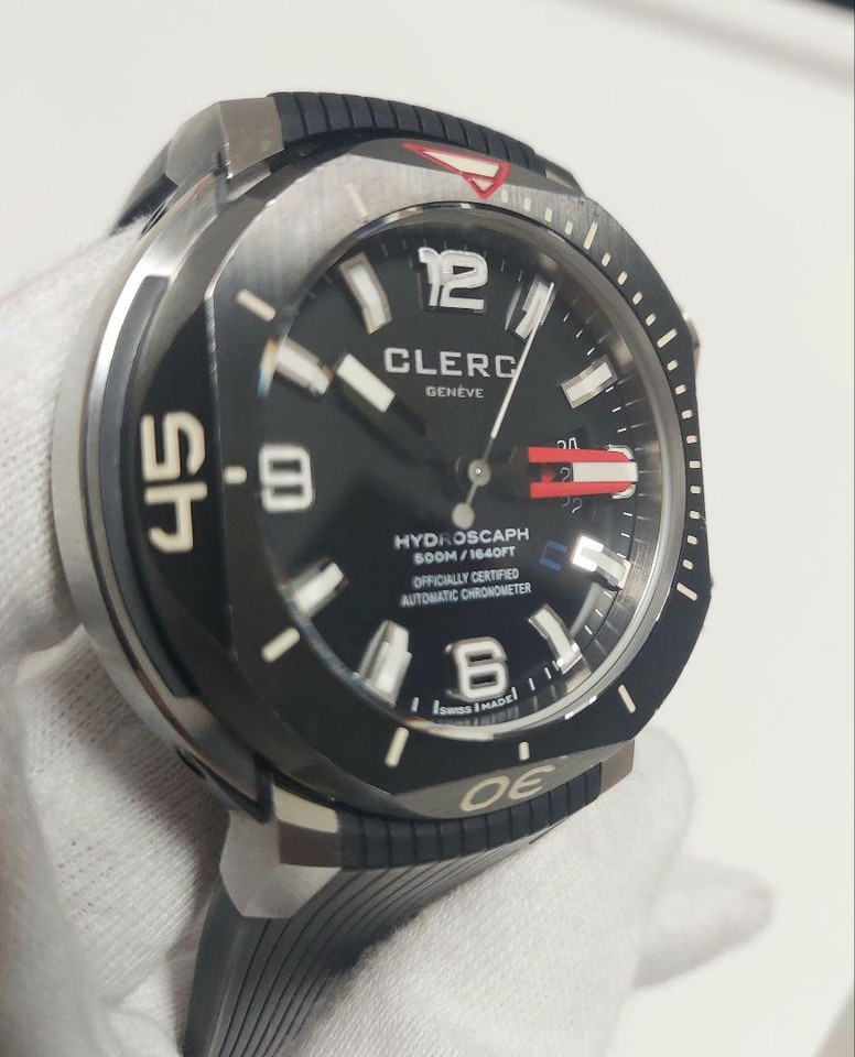 CLERC HYDROSCAPH H1 Chronometer Black Dial 48mm H1-2R.1.5 Men's Watch ...