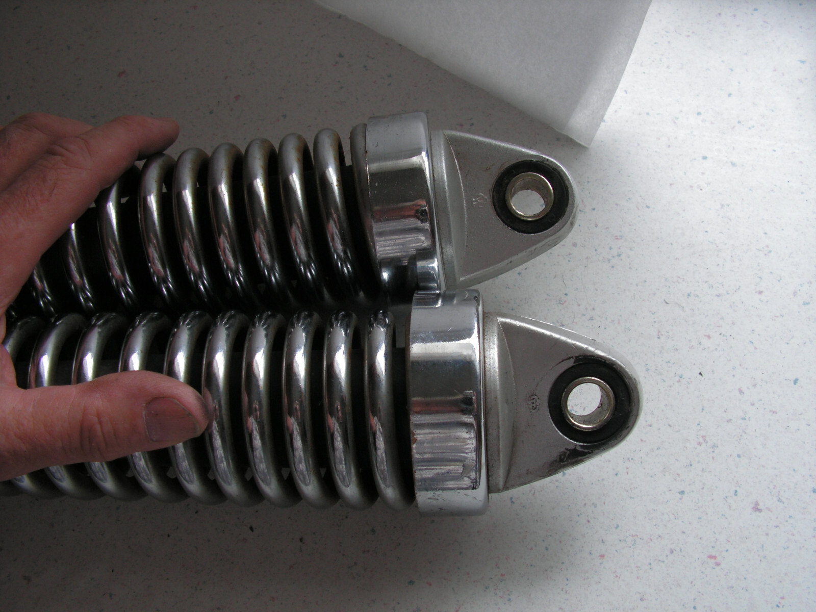 VINTAGE CHROME MOTORCYCLE REAR SHOCKS 13.25 EYE TO EYE | eBay