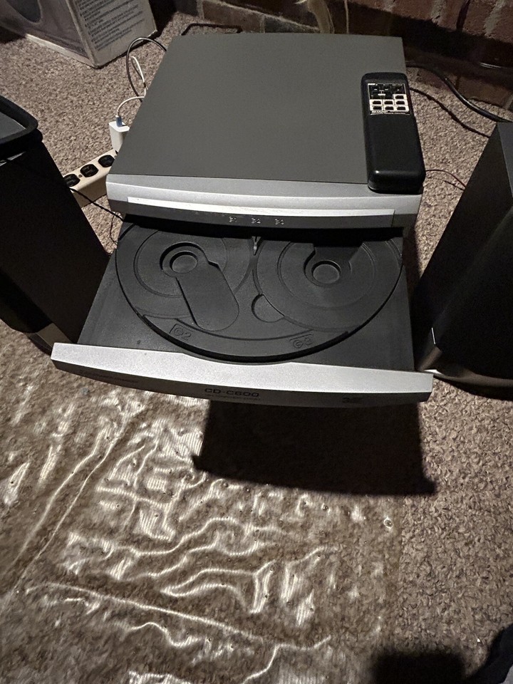 Vintage Sharp Stereo Component Sytem CD-C600 3 Cd Changer Cassette ...