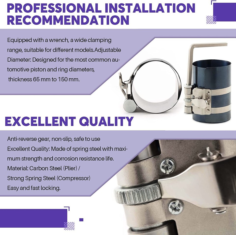 2-1/8" to 7" Piston Ring Compressor Installer Plier Remover Expander ...