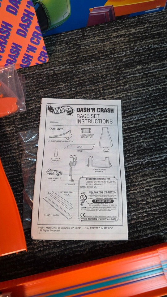 Hot Wheels Dash 'n Crash Set GT Racer Pearl White Pink Tampo 1992 | eBay