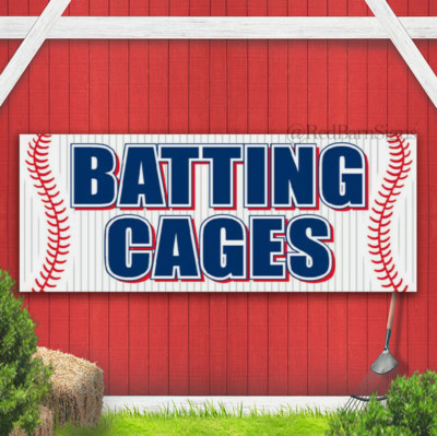 BATTING CAGES Baseball softball Business Advertising Vinyl Banner Sign ...