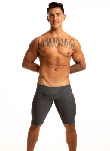 N2N Bodywear Men's Stretchy Low Rise Ultra Raider Mesh Biker M Grey NWT ...