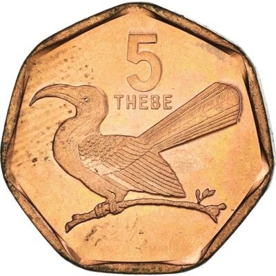 Batswana 5 Thebe Coin | Red-billed Hornbill | 1998 - 2009 | eBay