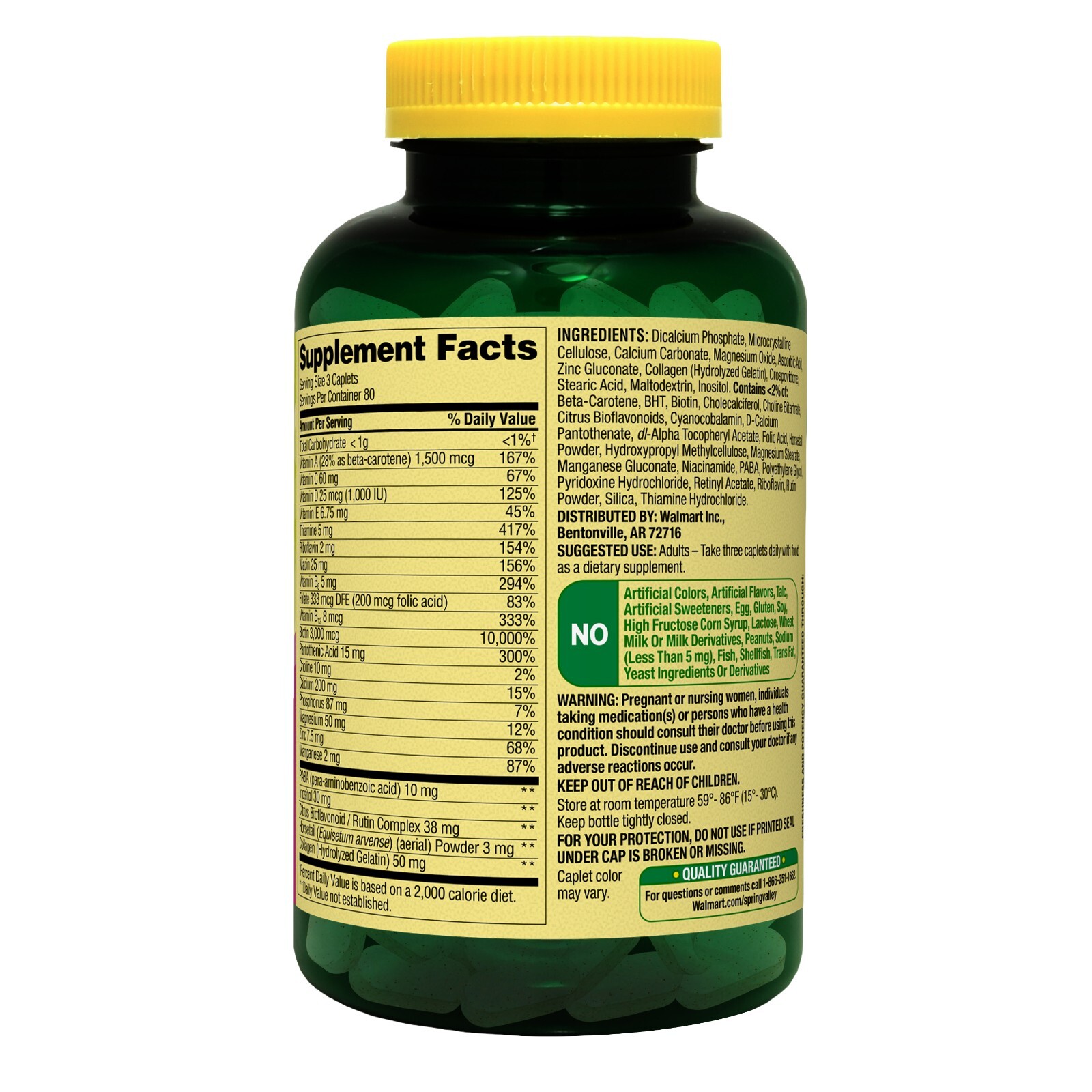 Spring Valley Biotin-Collagen-Gelatin for Hair, Skin & Nails - 240 ...