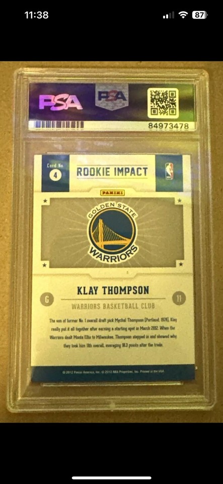 1/1 Klay Thompson Rookie On Card Auto None Other Like It🔥 2012-13 Hoops ...