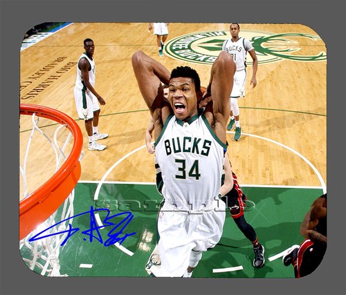 Giannis Antetokounmpo Milwaukee Bucks Facsimile Autographed Mouse Pad ...