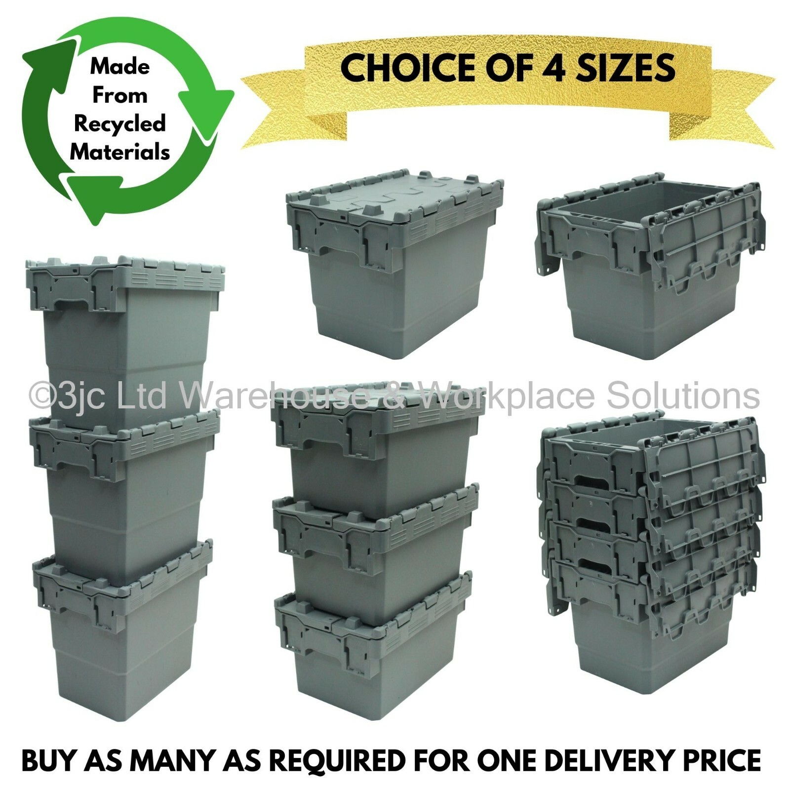 NEW Heavy Duty Plastic Storage Mini Distribution Box Boxes Folding Lids ...