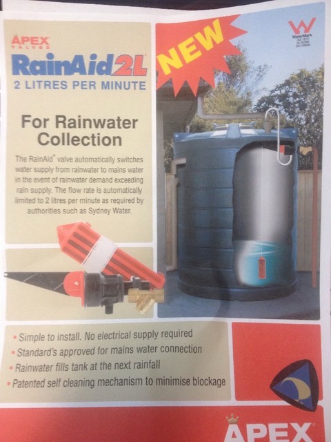 Apex Rain Aid Valve 1/2" for Back-up Mains Water Supply of Tank Water ...