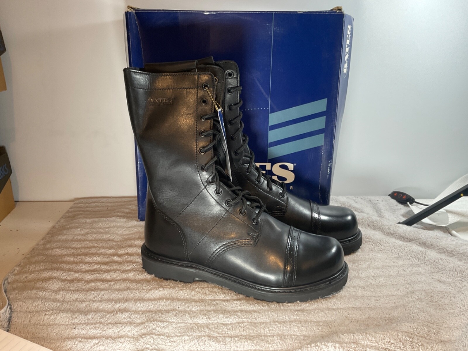 NOS BATES PARATROOPER 11" SIDE ZIP BLACK LEATHER BOOTS 02184 MULTIPLE ...