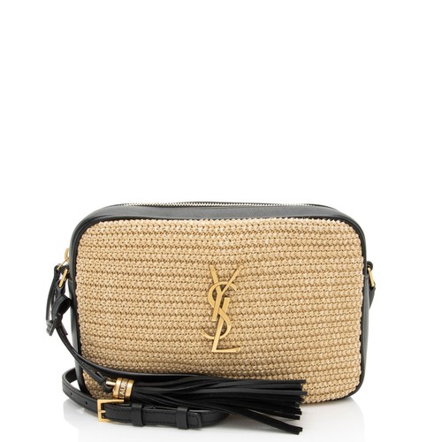 Saint Laurent Raffia Calfskin Monogram Lou Camera Bag | eBay