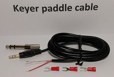 CW Keyer paddle Cable 6 feet 1/4" (6.35mm) 1/8" (3.5mm), STRAIGHT KEY ...