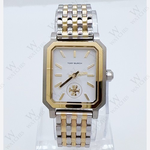 Tory Burch TBW1501 Robinson Enamel Dial Two Tone Stainless Steel Women ...