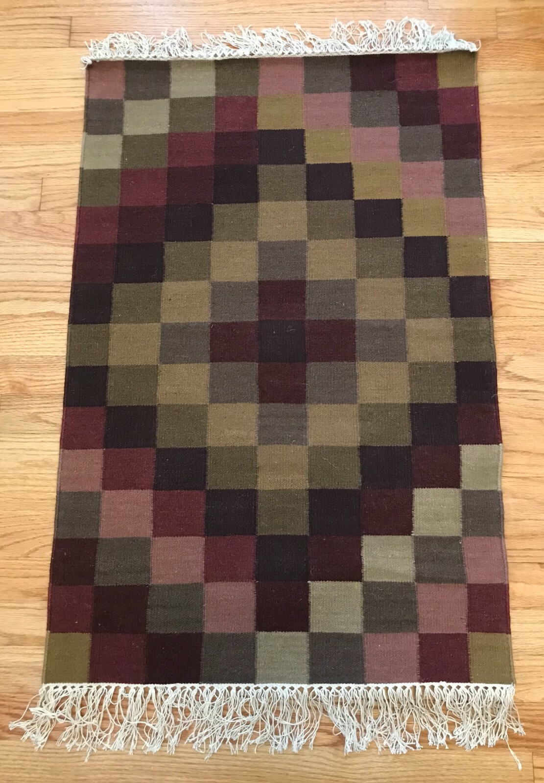 NEW Capel Rugs 100% Wool Flat Weave Geometric Area Rug, 2' x 3' Deep ...