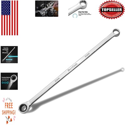 Durable 45cm Extra Long Ratcheting Box End Wrench, 21mm - Heat Treated ...