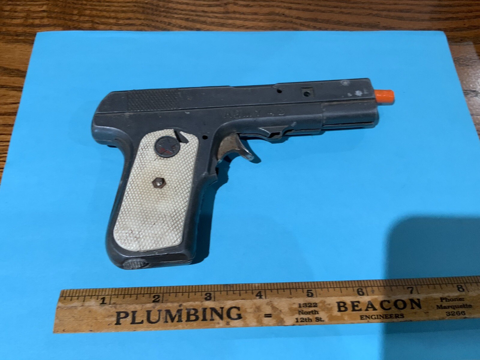 Vtg 1950s Hubley Toy Cap Gun Pistol Army Colt 45 Colt 1911 For Parts ...