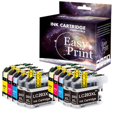 10PK LC203 Ink Cartridge replacement for Brother LC201 MFC-J485DW MFC ...