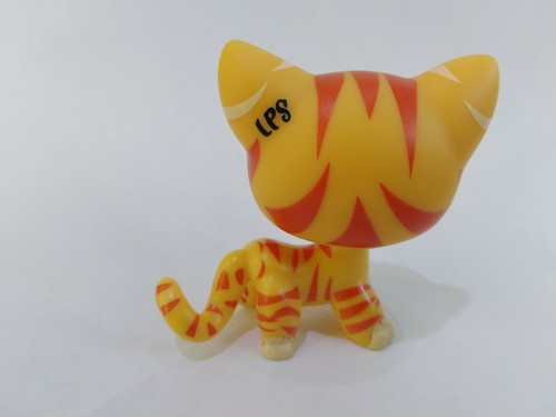 Littlest Pet Shop Toy Collection LPS Short Hair Cat #1451 Orange Tiger ...