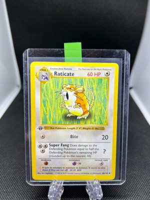 Pokemon Card - 1st Edition - Raticate - Base Set (Shadowless) 40/102 ...