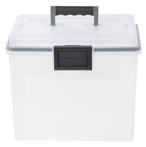 19 Qt.Plastic Office Storage Portable Letter Size File Box with ...