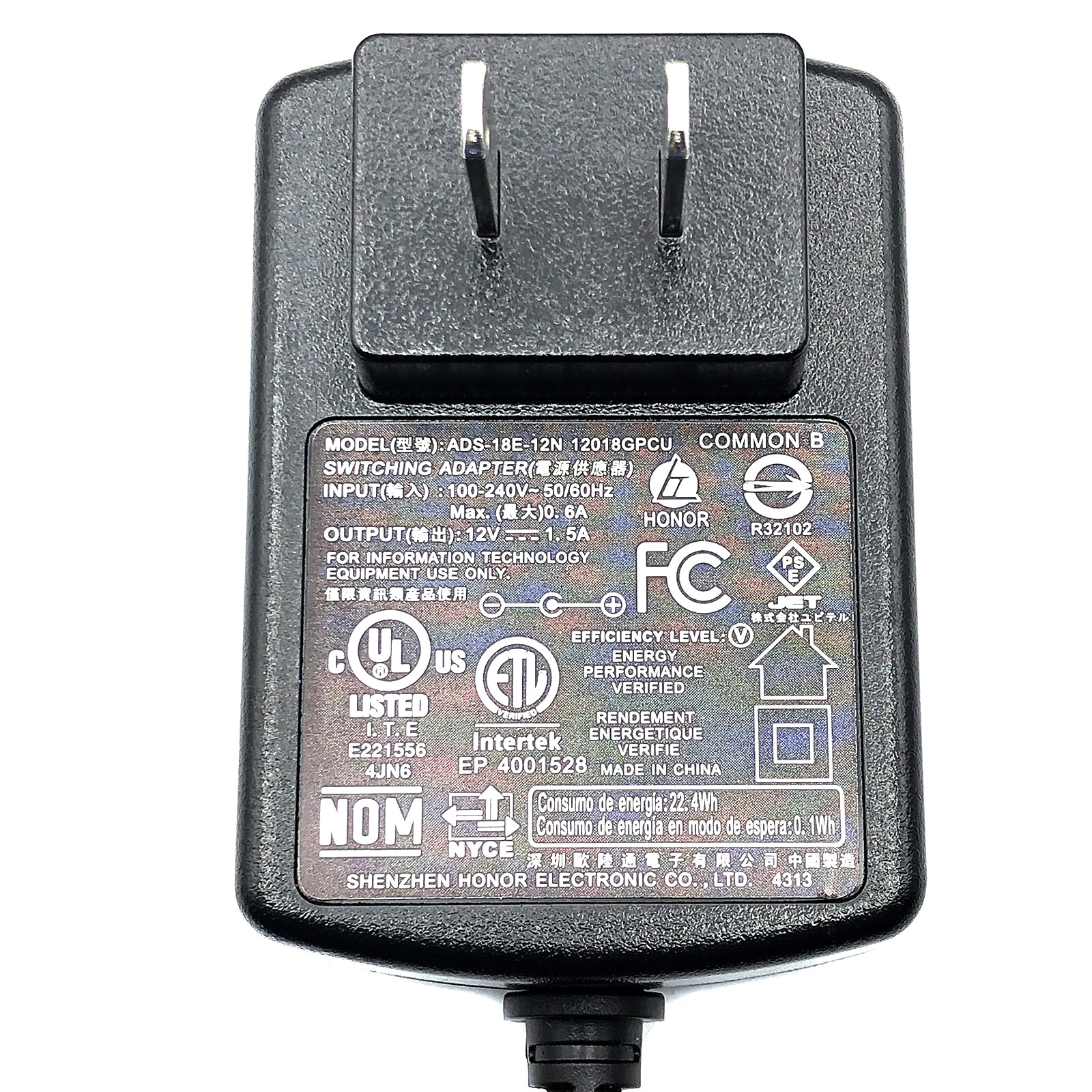 Genuine Shenzhen ADS-18E-12N Wall Switching Power Adapter 12V 1.5A OEM ...