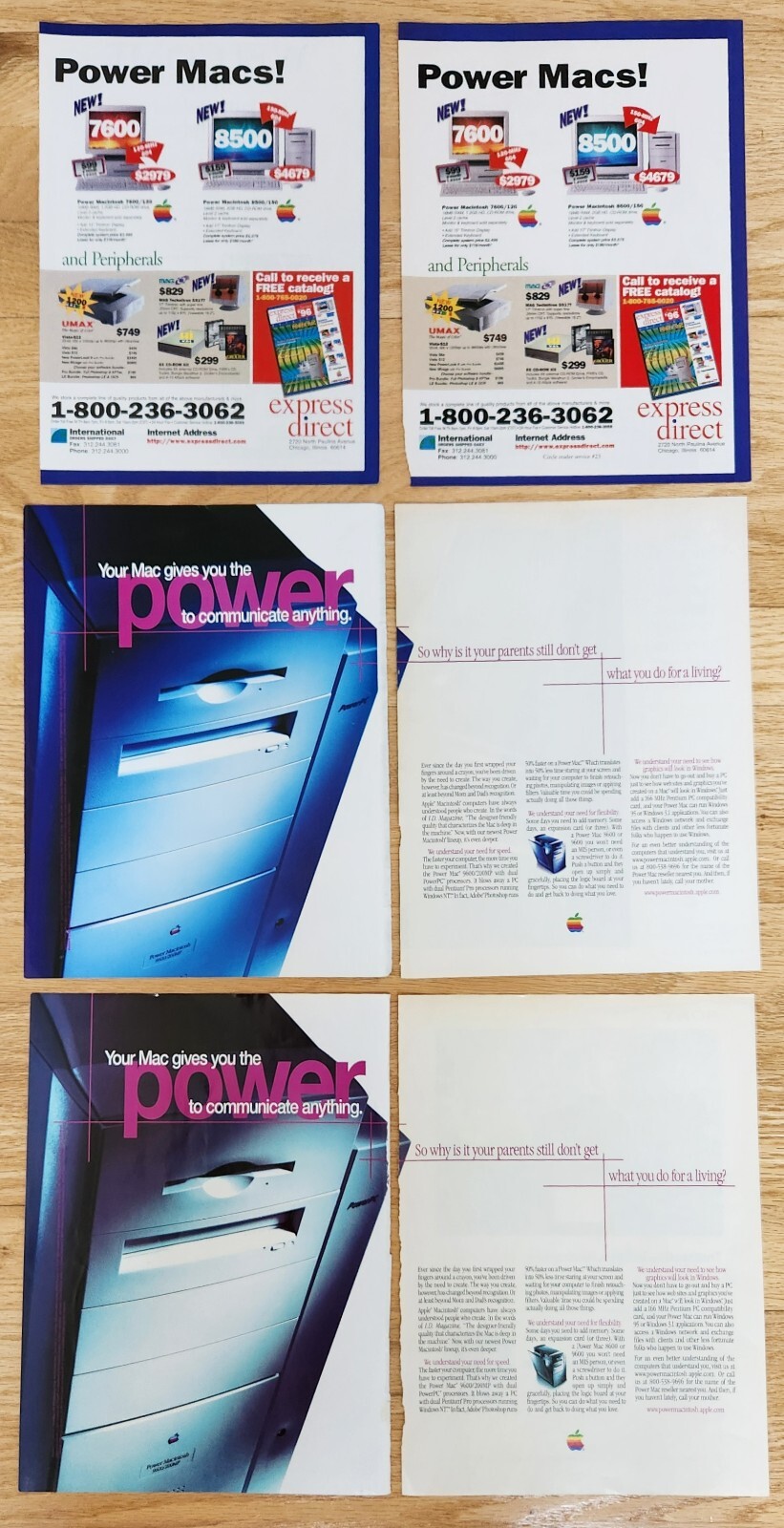 Vintage 6 Apple Power Mac Ads etc. 1990's 8" x 11" | eBay
