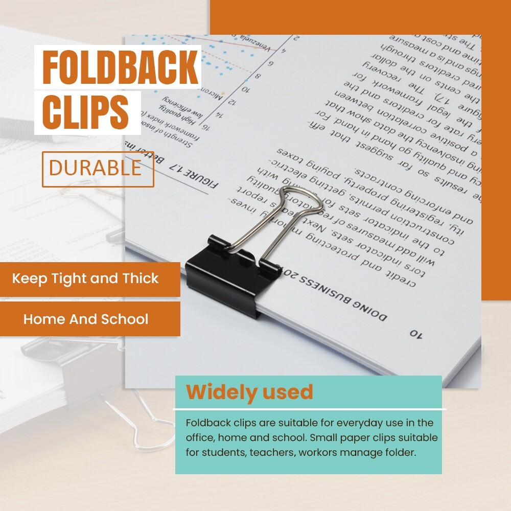 10x Rapesco Bulldog Foldback Clips office Paper Binder 32mm Steel Arms ...