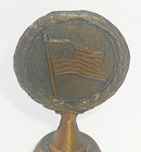 Vintage Miniature Replica Liberty Bell and Flag Bison Metal Bell Ringer ...