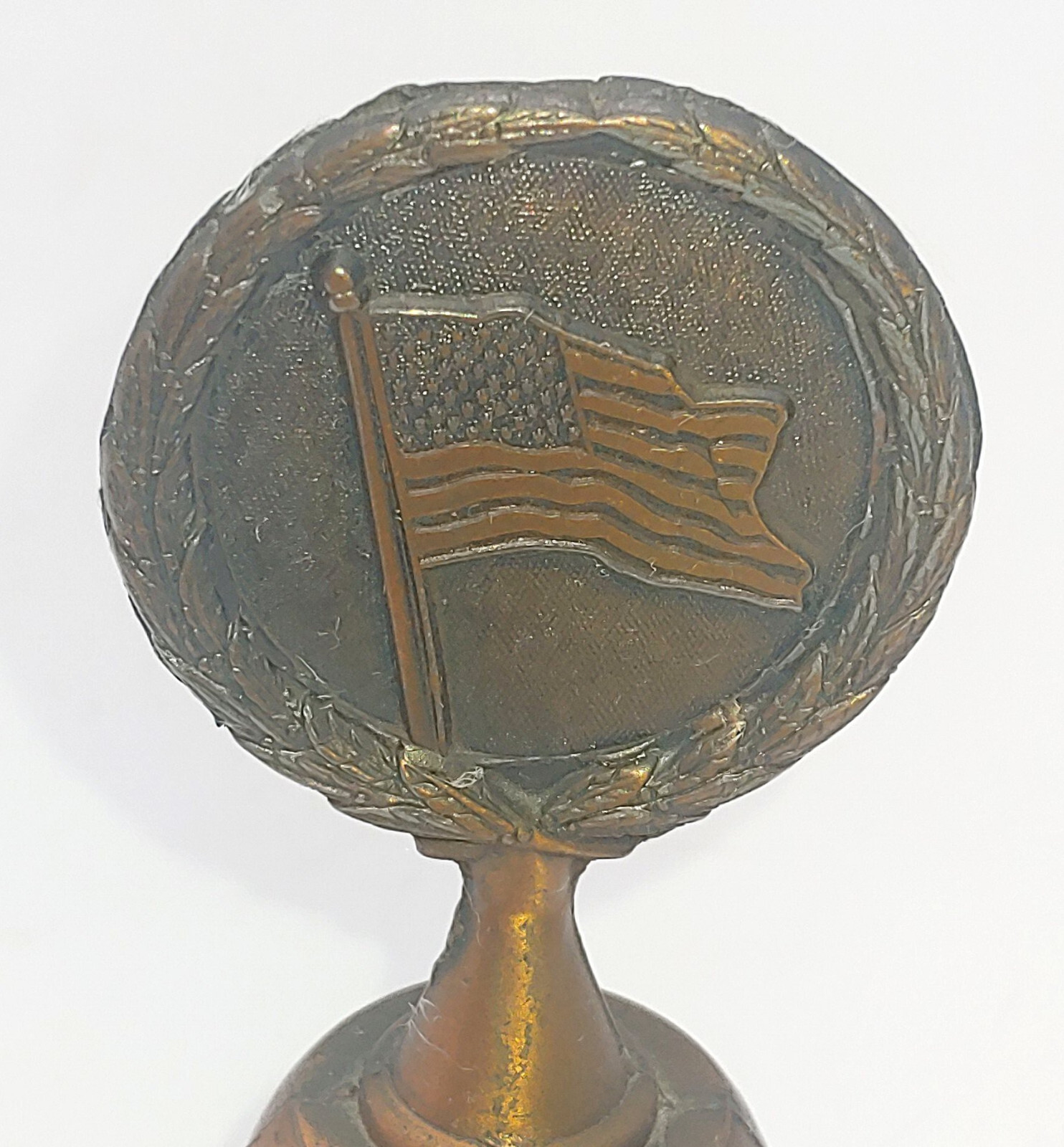 Vintage Miniature Replica Liberty Bell and Flag Bison Metal Bell Ringer ...