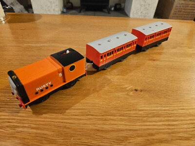 2009 Rusty & his Coaches Trackmaster Tomy Thomas & Friends Tank Engine ...