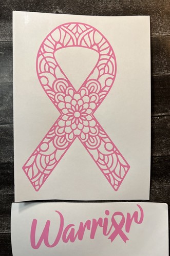 Pink Mandala Ribbon Breast Cancer Awareness Vinyl Car Decal Bumper ...