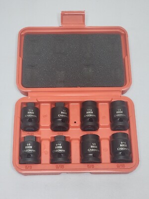 CASOMAN 8PCS 1/2-Inch Drive Pipe Plug Socket Set, Cr-Mo, SAE, Male ...