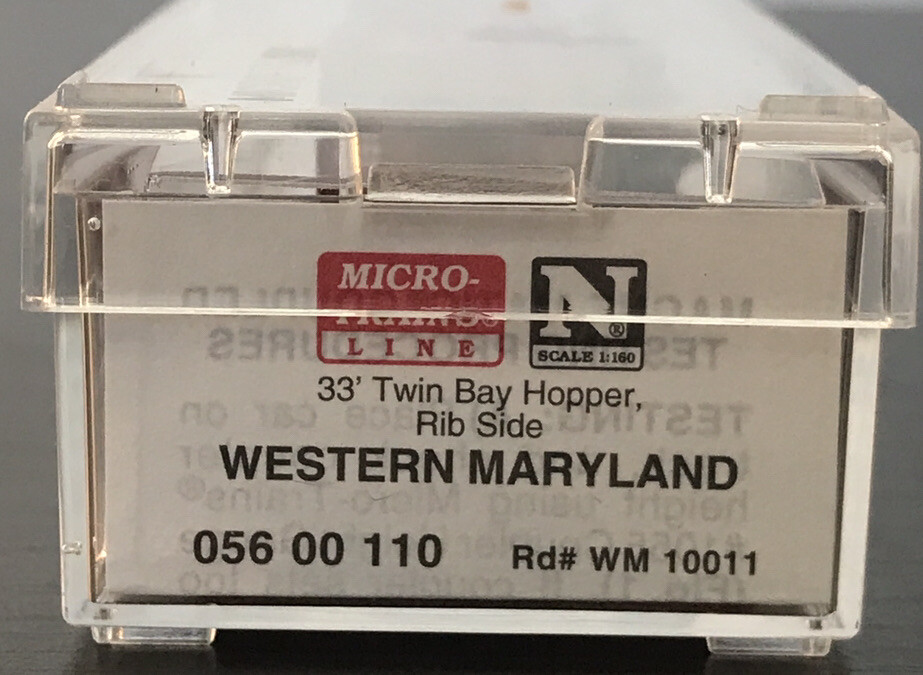 Micro-Trains N scale Western Maryland 33’ Hopper, #056 00 110, Rd ...