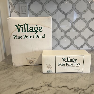 Dept. 56 Dickens Village Pine Point Pond #52618 with Pole Pine Tree ...