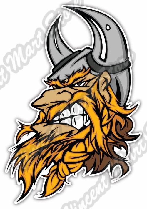 Viking Horned Helmet Warrior Gift Idea Car Bumper Vinyl Sticker Decal 3 ...