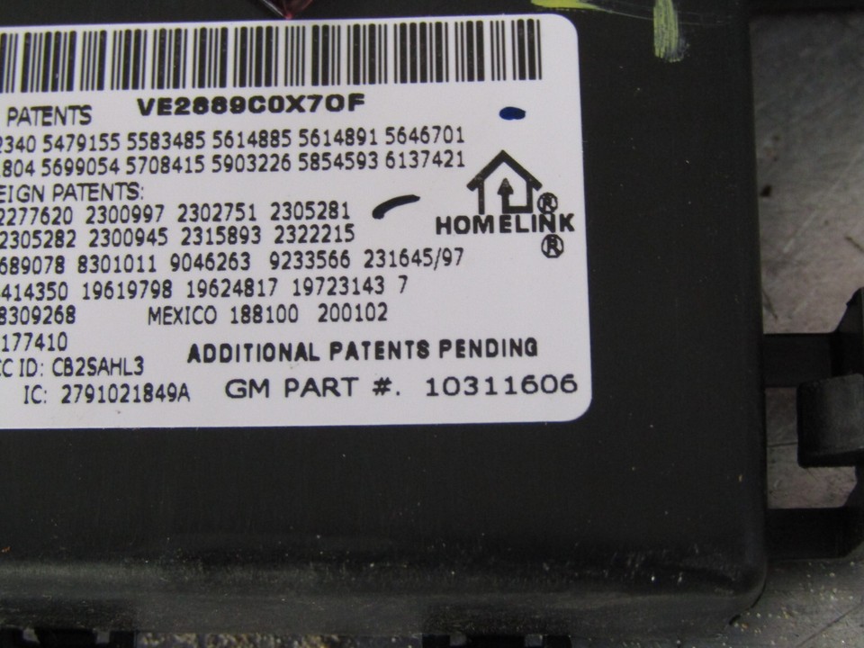 2002-2007 Buick Rendezvous OEM homelink transmitter module w/ button ...