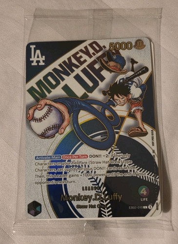 Dodgers X One Piece Collab Card Monkey D. Luffy 7/03/25 Mint Condition ...