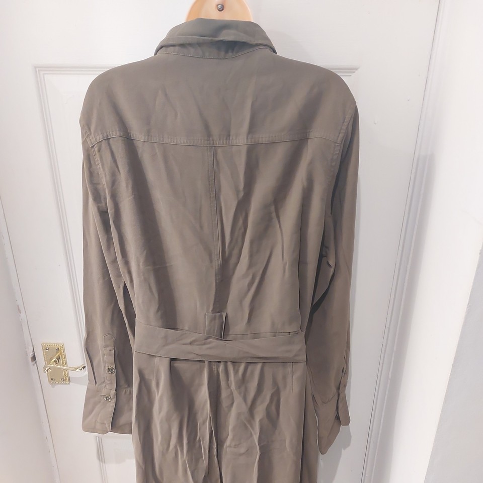 NEXT Khaki Long Sleeve Belted Utility Jumpsuit Women’s Size 16 | eBay UK
