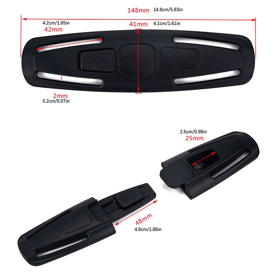 Universal Kid Seatbelt Safety Seat Strap Belt Latch Harness Chest Clip ...