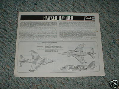 Revell 1/72 Hawker Harrier Instruction Sheet | eBay