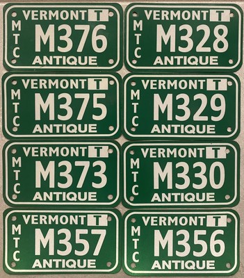 2019 Lot of 8 VERMONT Antique motorcycle LICENSE PLATES Unissued | eBay