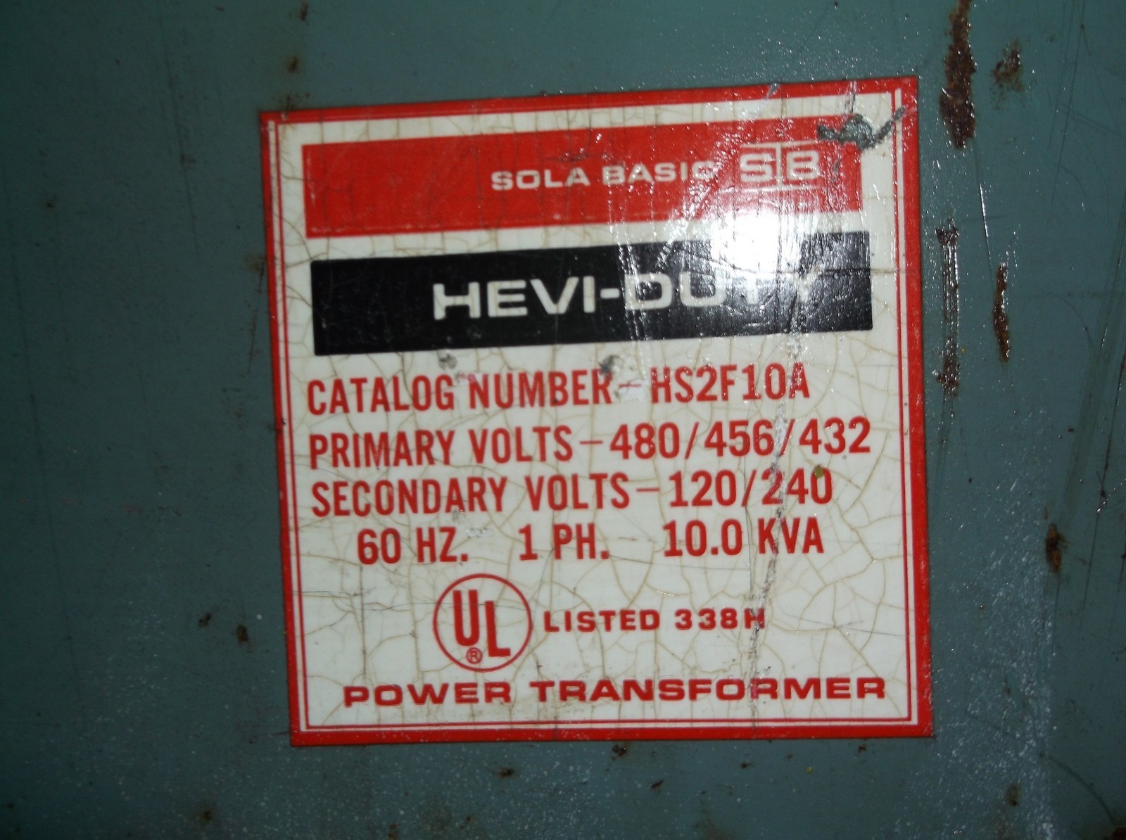 Sola Basic Hevi-Duty Power Transformer HS2F10A 338H *FREE SHIPPING* | eBay