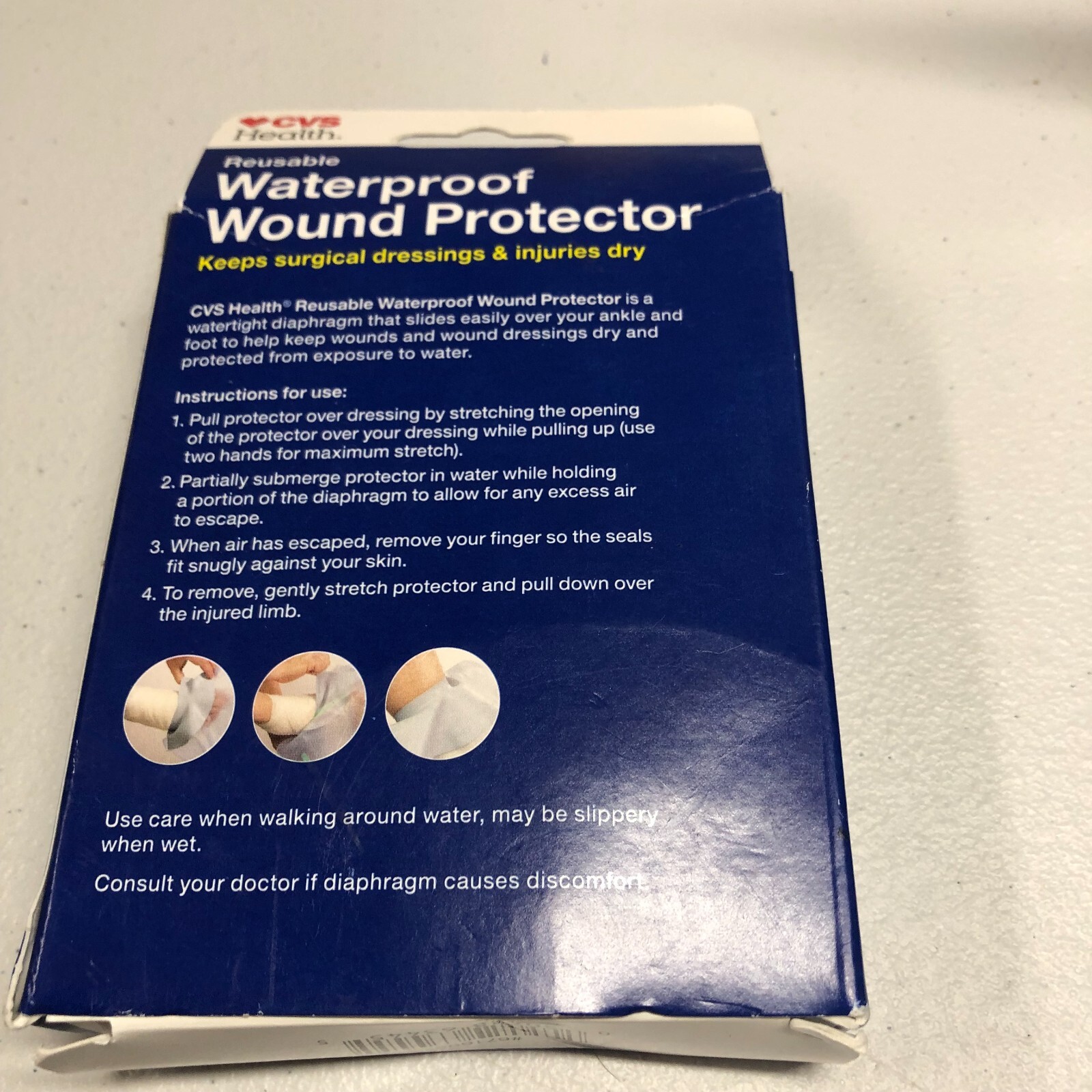 CVS Health Waterproof Wound Bathing Shower Protector Ankle and Foot ...