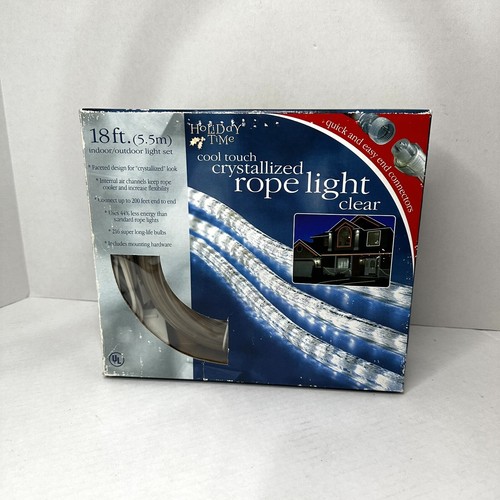Vintage Holiday Time Clear Rope Lights 18Ft Set In/Outdoor Christmas ...