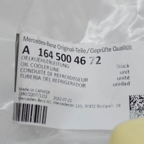 NEW MERCEDES-BENZ ML W164 OIL COOLER LINE A1645004672 ORIGINAL | eBay